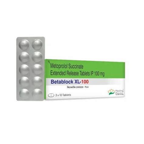 Betablock Xl Metoprolol Succinate 100mg Er Tablet At ₹ 243 Stripe