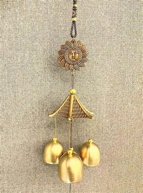 Ws Wind Chime For Home Positive Vibes 3 Brass Bells Hanging Random