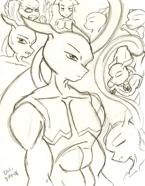 Mewtwo Sketches By DYW On DeviantArt