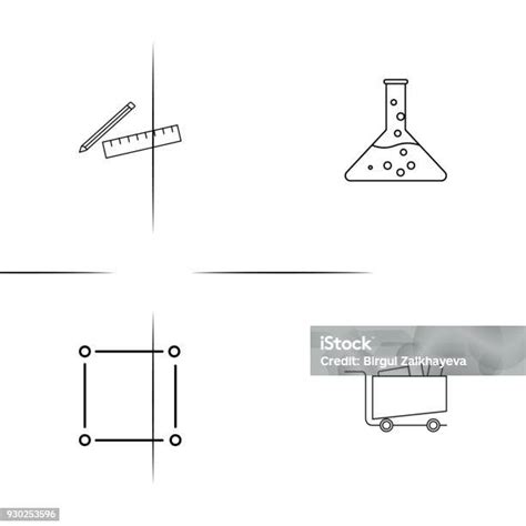 教育與科學簡單線性圖示集簡單大綱圖示向量圖形及更多化學反應圖片 化學反應 圖示 尺 Istock