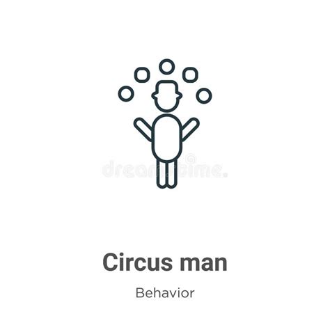 Circus Man Outline Vector Icon Thin Line Black Circus Man Icon Flat Vector Simple Element