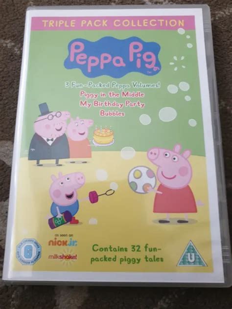 PEPPA PIG TRIPLE Dvd Piggy In Middle My Birthday Party Bubbles 32