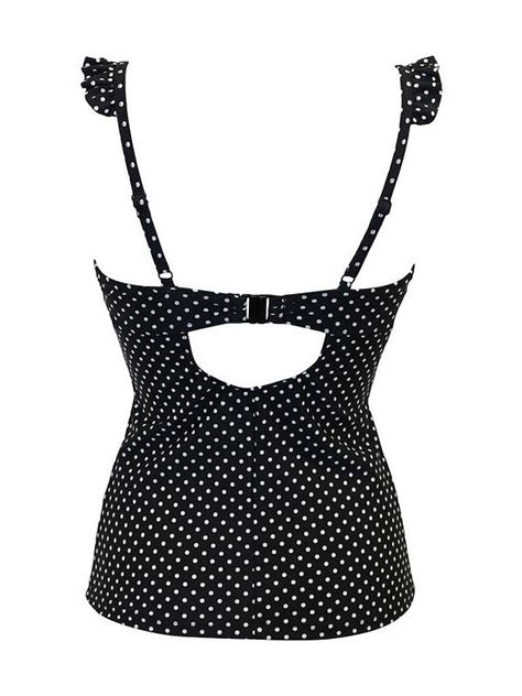 Pour Moi Sicily Lightly Padded Underwired Tankini Top Blackwhite Uk