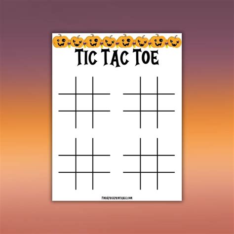 Free Halloween Tic Tac Toe Printable Sheets Find A Free Printable