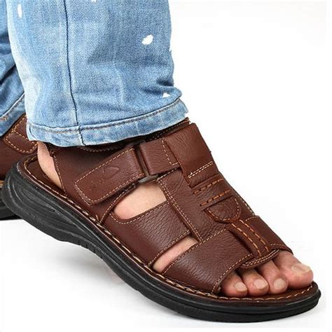 Fashion New Leather Mens Sandals Open Toe Slip On Fashion Casual Shoes