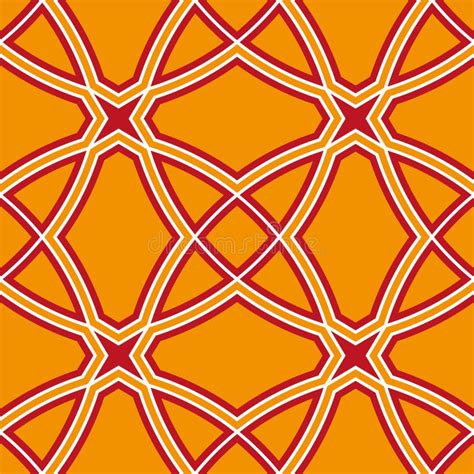 Interlocking Circles And Stars Geometric Seamless Pattern Vector