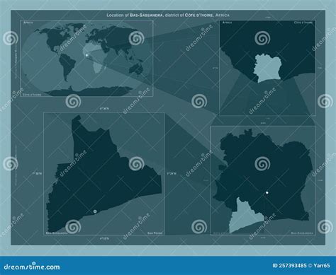 Bas Sassandra Cote D Ivoire Described Location Diagram Stock Illustration Illustration Of