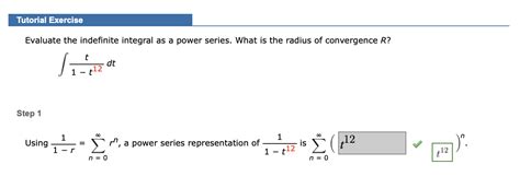 Solved Tutorial Exercise Evaluate The Indefinite Integral As