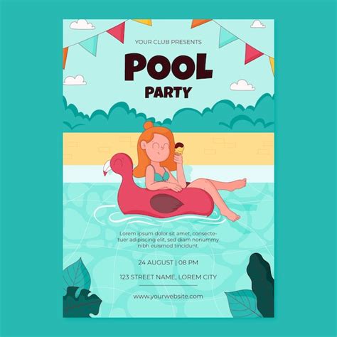 Premium Vector Pool Party Entertainment Poster Template