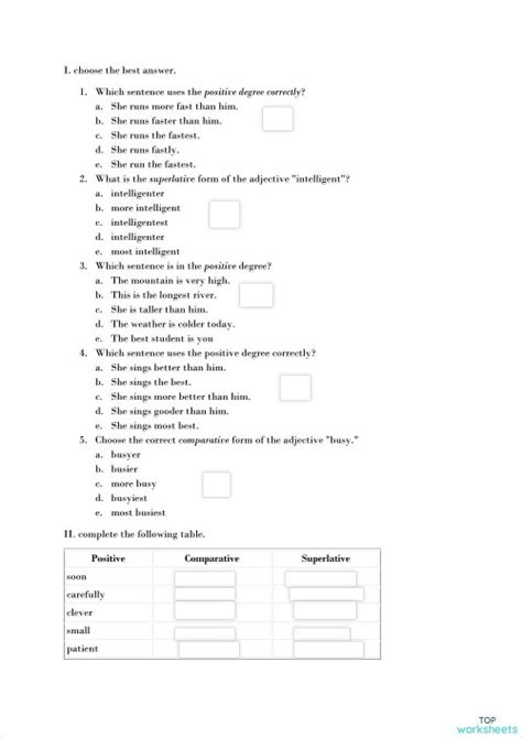 Ph Degree Of Comparison Interactive Worksheet Topworksheets