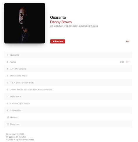 Danny Brown New Album Quaranta Releasing November 17th