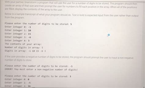 Solved 1113 Fill An Array Lab With Your Partner