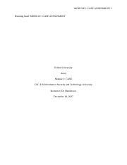 Csc Module Case Docx Module Case Assignment Running Head Module Case Assignment