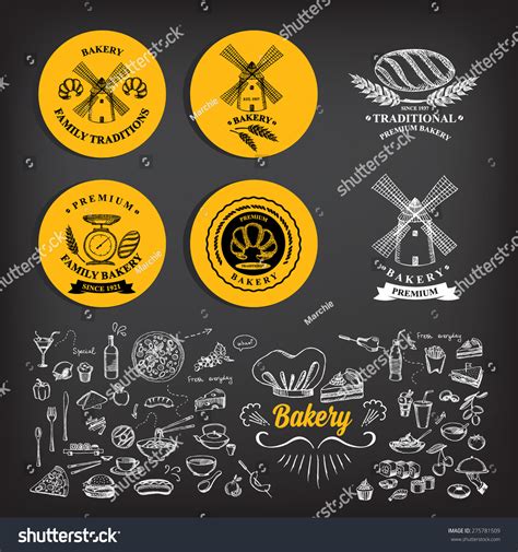 Bakery Icon Design Menu Badge Vintage เวกเตอร์สต็อก ปลอดค่าลิขสิทธิ์ 275781509 Shutterstock