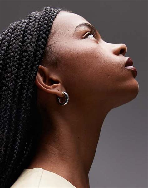 Arket 20mm Open Hoop Earrings In Silver Plated Brass Asos