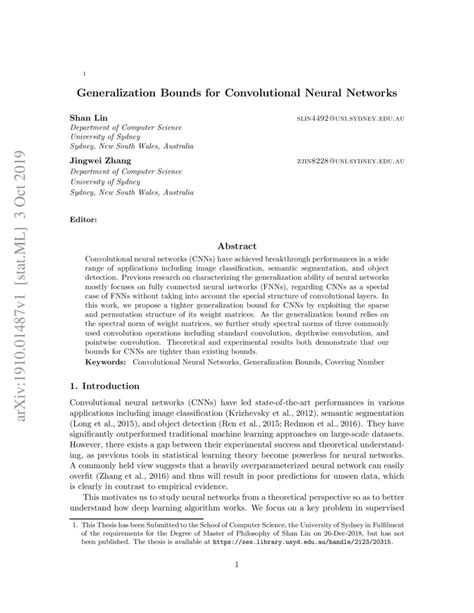 Generalization Bounds For Convolutional Neural Networks Deepai