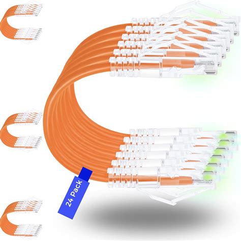 Rapink Patch Cables Cat6 Cat6a 1ft 24 Pack Slim Cat6a Ethernet Patch Cable 10g Support