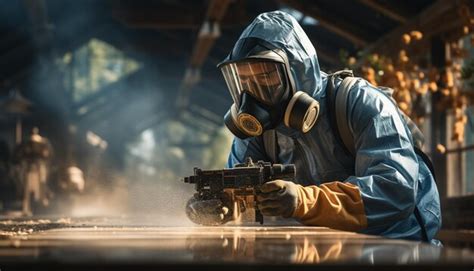 Premium Ai Image One Person Working In Protective Workwear Aiming