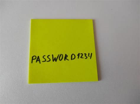 Premium Photo Unsafe Password Password1234 Written On Post It Note