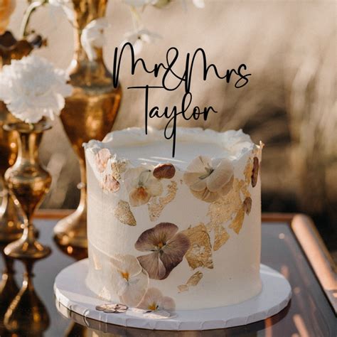 Script Couple Initial Wooden Cake Topper For Wedding By Thebarkersart