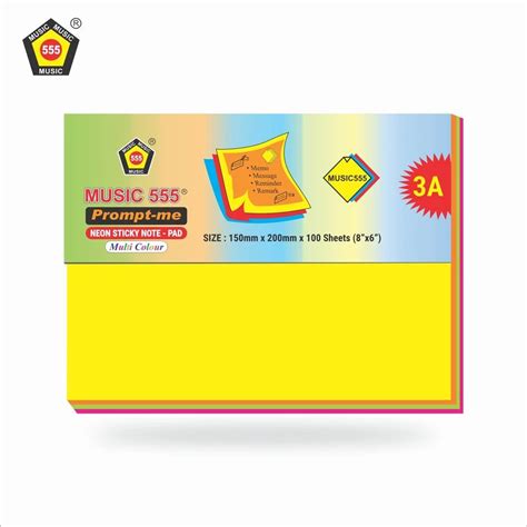 Paper Cover Glue Bound 8x6 Prompt Me Neon Multi Sticky Note Pad At Rs