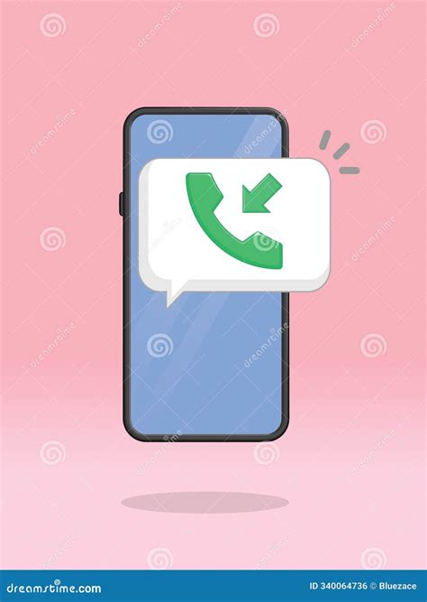 Smartphone Telephone Incoming Call Push Notification Stock Vector