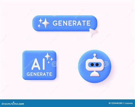 Generate Ai Buttons Icons Ai Stars Icon Artificial Intelligence Logo
