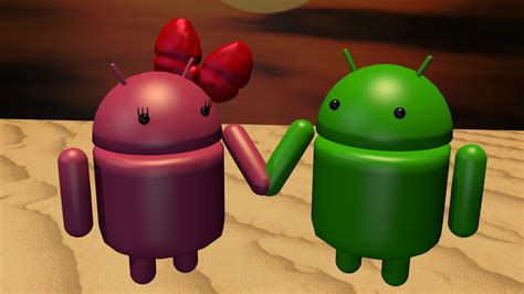Andy Android Y Su Novia I Alumnos Blender Piziadas Gráficas
