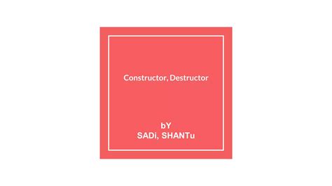 C Constructor Destructor Pptx