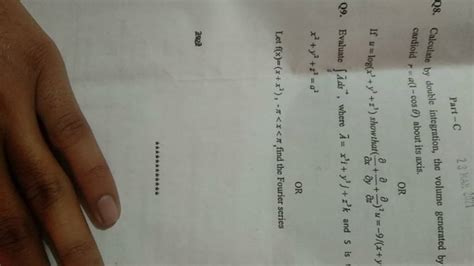 q8 calculate by double integration the volume generated by cardioid r a
