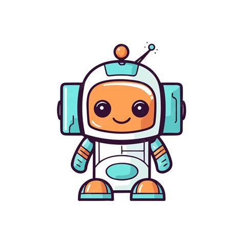 Premium Vector Cute Robot Flat Vector