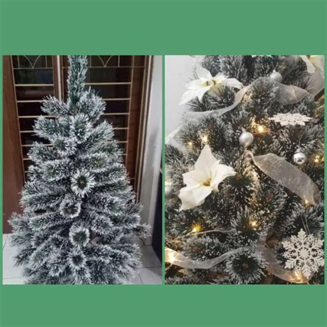 Promo Pohon Natal 90 Cm Snow Flake Pine Chrismast Tree Diskon 13 Di