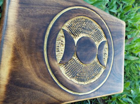 Moon Triple Goddess Celtic Box Handmade Pagan Symbol Wiccan Magic Mango