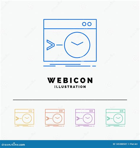 Admin Command Root Software Terminal Color Line Web Icon Template