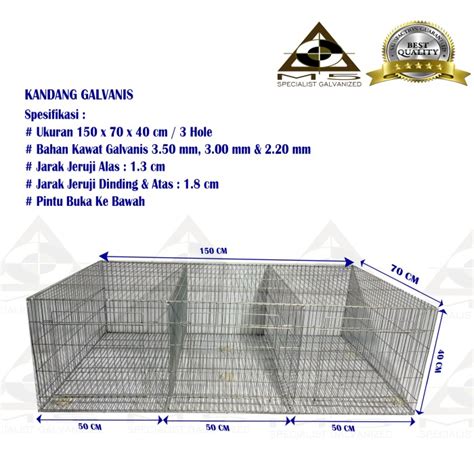Jual Kandang Kelinci Galvanis Indukan Breeding 150 70 40 3 Hole Kab Kediri M5
