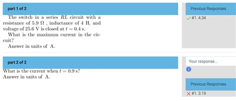 Solved Part 1 ﻿of 2 ﻿the Switch In A Series ﻿r L