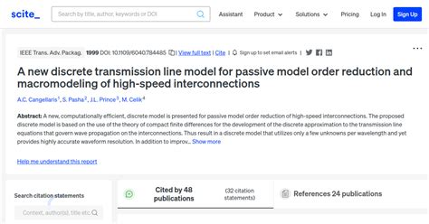 A New Discrete Transmission Line Model For Passive Model Order Reduction And Macromodeling Of