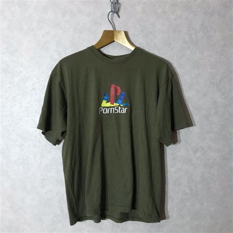 Vintage Final Dropvintage 90s Pornstar Playstation Logo T Shirt