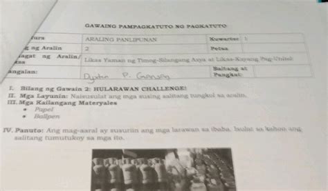 GAWAING PAMPAGKATUTO NG PAGKATUTO I Bilang Ng StudyX