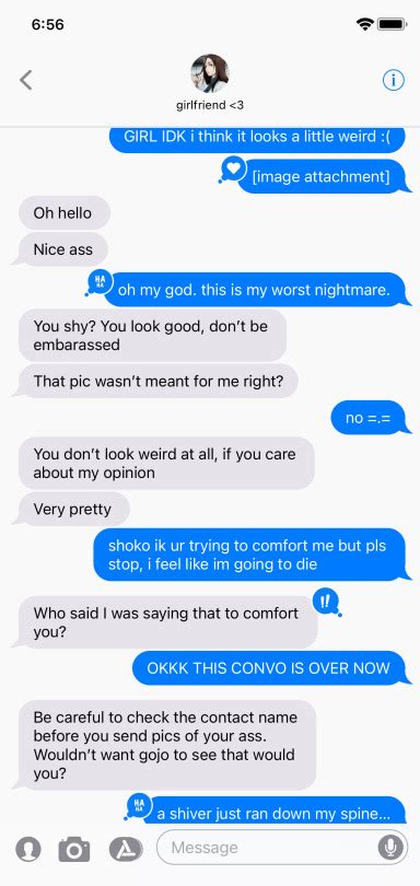 accidentally sending the jjk characters nudes pre relationship ʚ incl