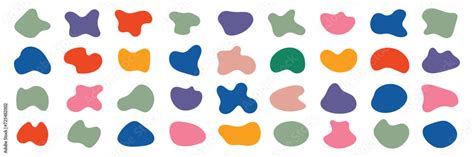 Organic Colorful Blob Shapes Round Abstract Organic Shape Collection