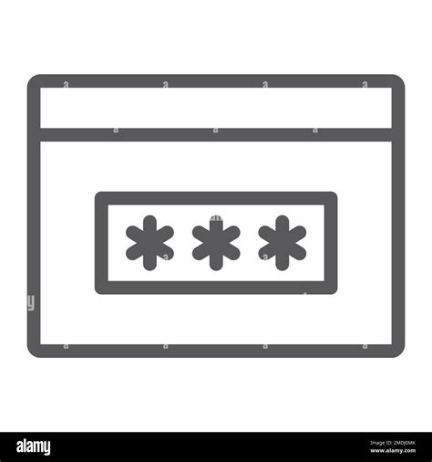 Password Line Icon Security And Access Browser Sign Vector Graphics