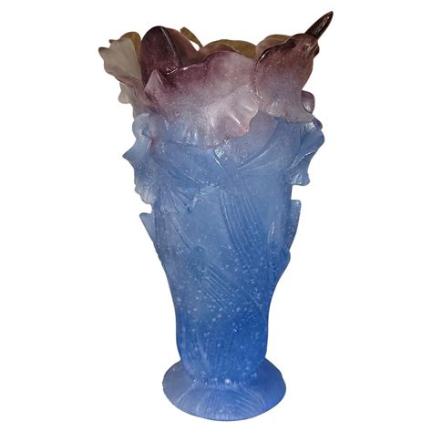 Pate De Verre Glass Peacock By Daum France At 1stdibs Daum Peacock