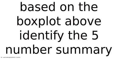 Based On The Boxplot Above Identify The 5 Number Summary
