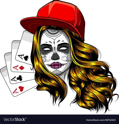 Sugar Skull Girl On White Royalty Free Vector Image