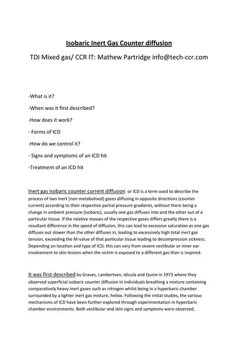 Isobaric Counter Diffusion By Mathew Partridgepdf Tech