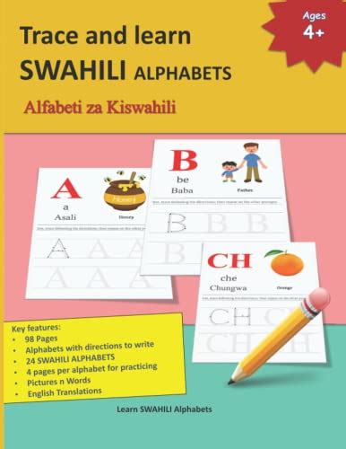 Trace And Learn SWAHILI ALPHABETS Alfabeti Za Kiswahili 24 SWAHILI