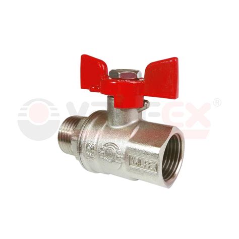 Кран шаровой PREMIUM НИКЕЛЬ Ду 15 (1/2") ВН/НР бабоча VALFEX: продажа ...