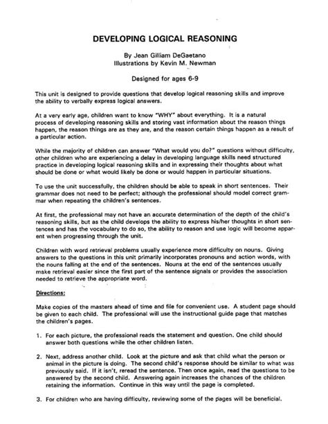 Developing Logical Reasoning Speech Corner