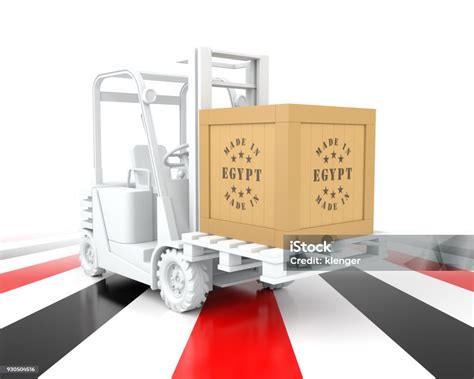 이집트 국기 색깔로 포크 리프트 트럭입니다 이집트에서 만든 0명에 대한 스톡 사진 및 기타 이미지 0명 3차원 형태 기 Istock